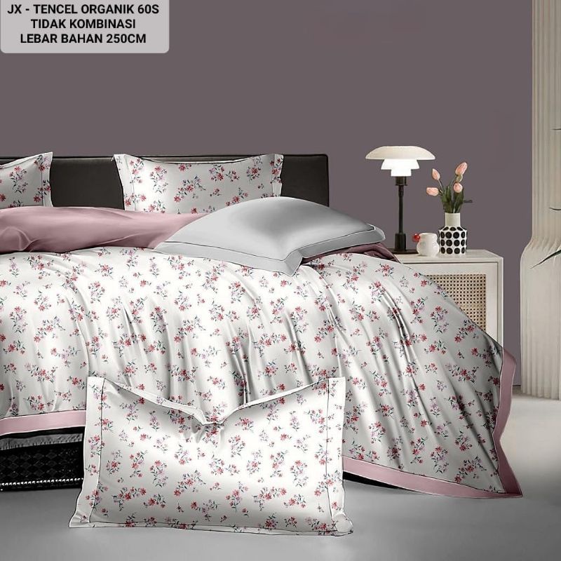 Jual BEDCOVER SUTRA ORGANIC 60S MOTIF BUNGA MINIMALIS BED COVER SUTRA ...