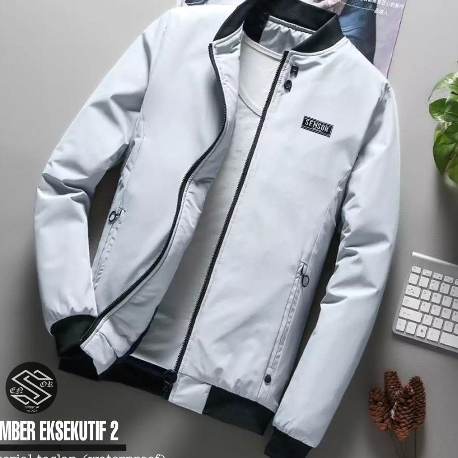 Jual Harga Promo [COD] JAKET BOMBER TASLAN POLOS PRIA / JAKET BOMBER ...