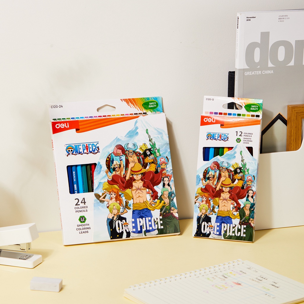 Jual YT1 DELI ONE PIECE COLOR PENCIL / PENSIL WARNA ONE PIECE 12 DAN 24 ...