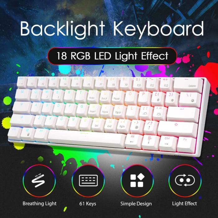Jual RK61 KEY MECHANICAL GAMING KEYBOARD WIRELESS RGB 3 MODE HOTSWAP ...