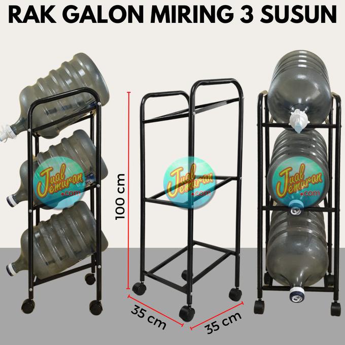 Jual Rak Galon Air Minum 3 Su Ekonomis Beroda Besi Berkualitas 3 Roda ...