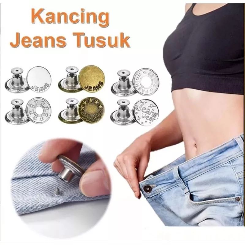 Jual Kancing Jeans Logam Tusuk Simpel Adjustable Kancing Bulat Celana ...