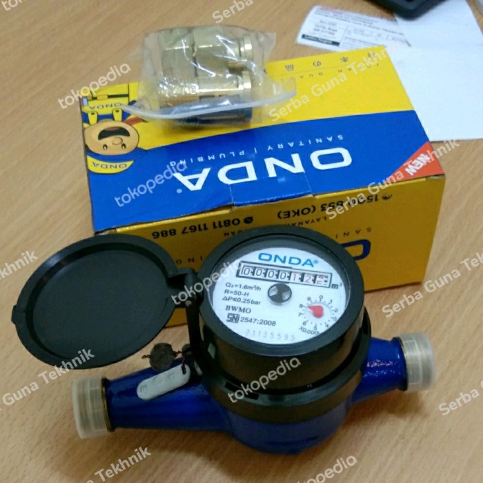 Jual Meteran Air 1/2" inch ONDA Flow Water Meter/ Pengukur Air | Shopee Indonesia