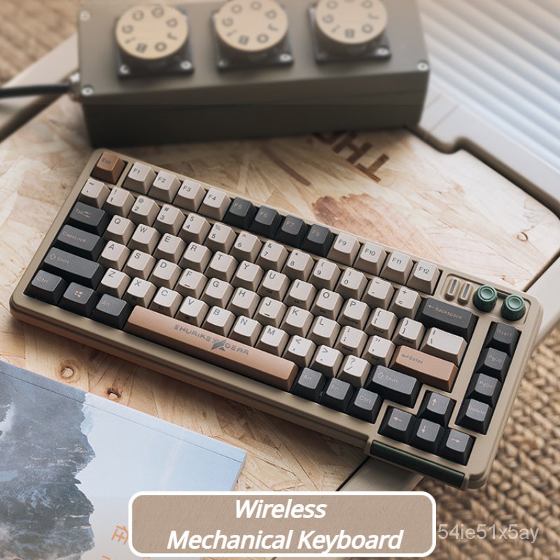 Jual &ECHOME Retro Mechanical Keyboard 81key Bluetooth Dual-mode ...