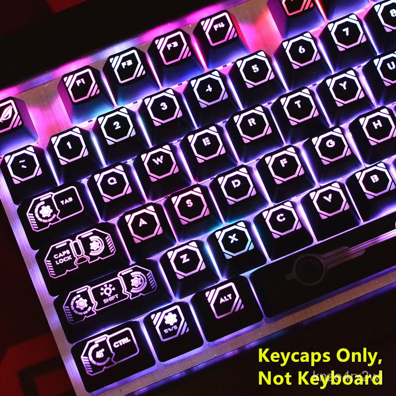 Jual &104 Keys Laser Backlit Keycap Set Gaming Keycaps Key Cap for ...