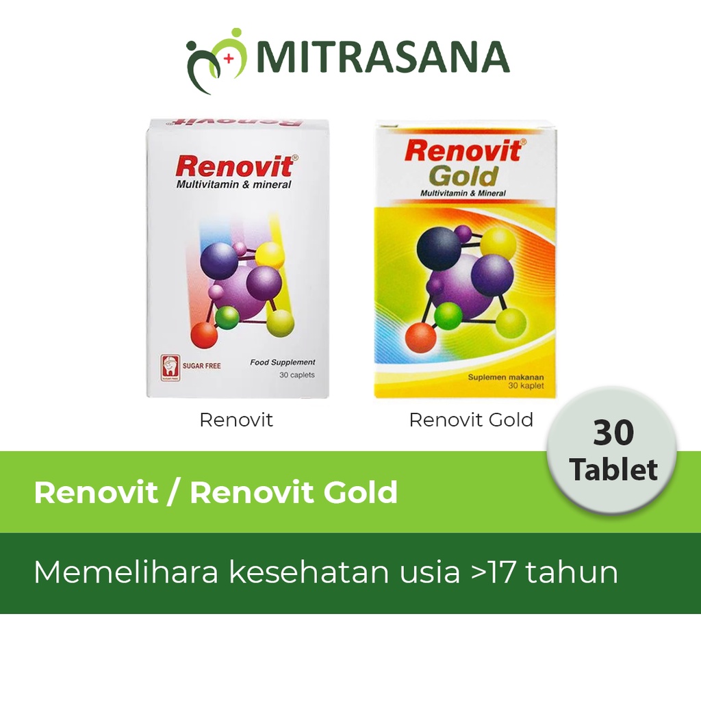 Jual Renovit/Renovit Gold Multivitamin dan Mineral 30 tablet | Shopee ...