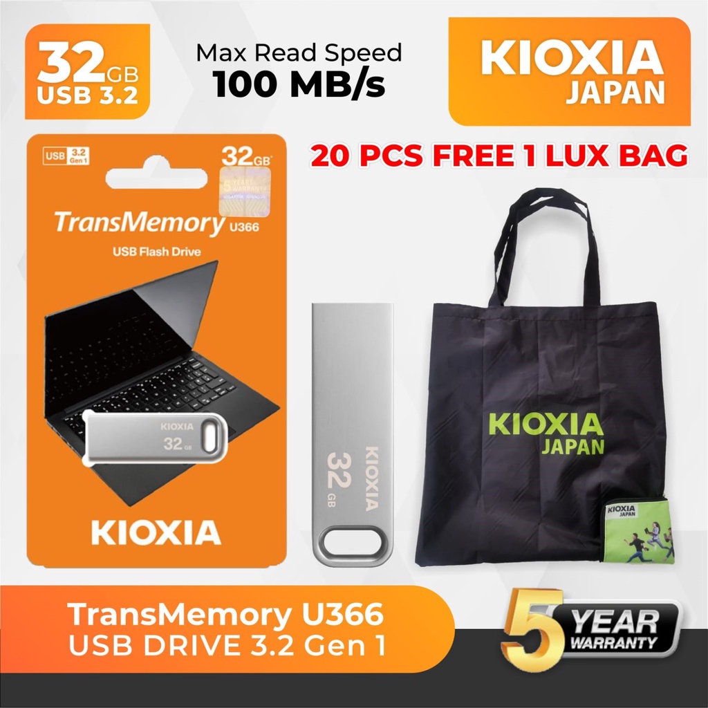 Jual FLASHDISK KIOXIA U366 32GB USB 3.2 100% ORIGINAL BODY METAL | Shopee Indonesia