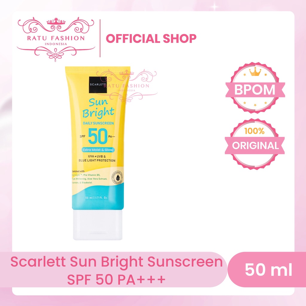 Jual Scarlett Whitening Sunscreen Sun Bright Daily SPF 50 PA+++ ORIGINAL | Shopee Indonesia