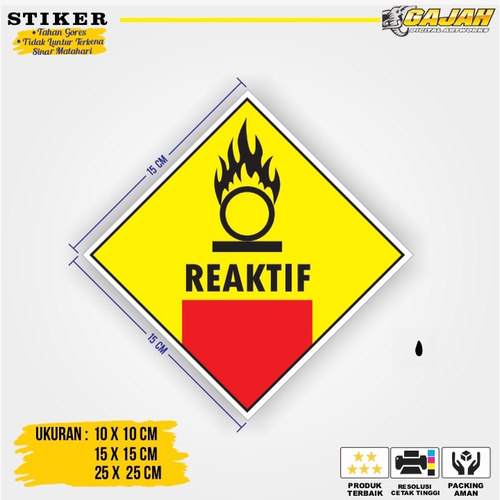 Jual Stiker Simbol Label K3 Limbah B3 Hazmat Reaktif | Shopee Indonesia