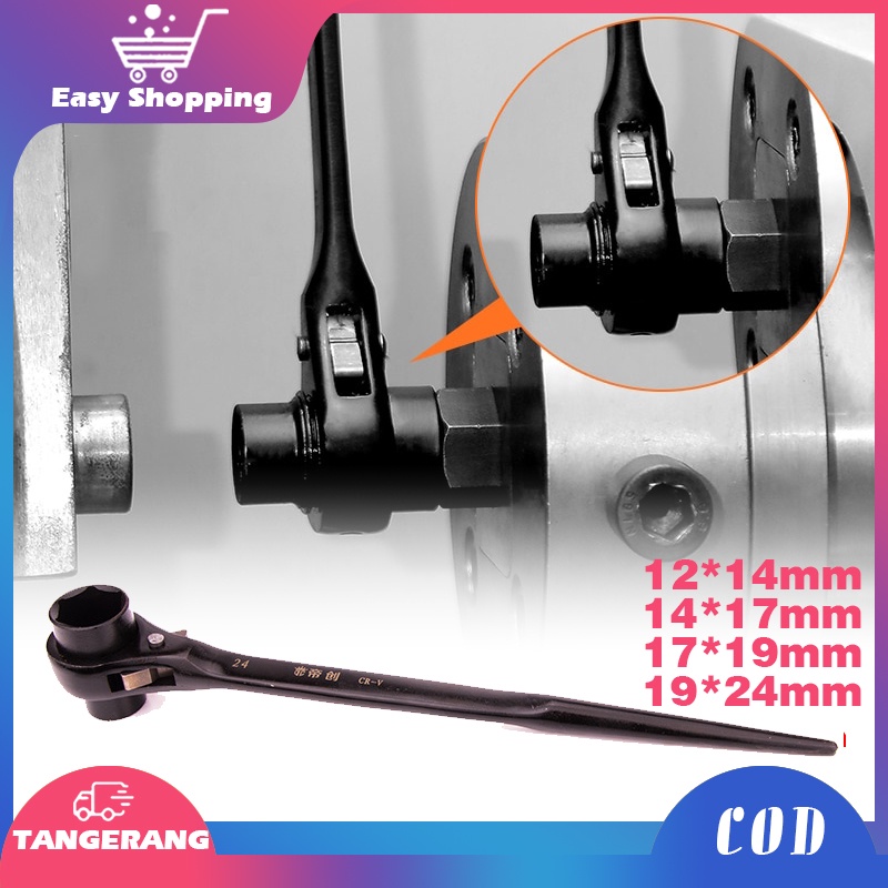 Jual Kunci Ratchet Scaffolding 19 x 24mm Kunci Skafolding Kunci Ring ...