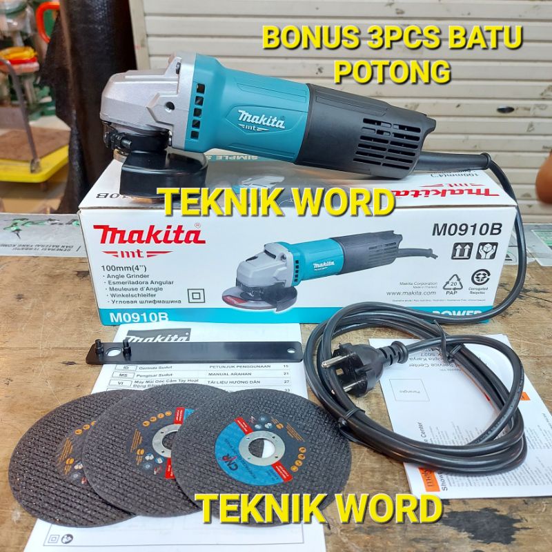 Jual MESIN GERINDA TANGAN 4 INCH MAKITA M0910B / GURINDA TANGAN MAKITA ...