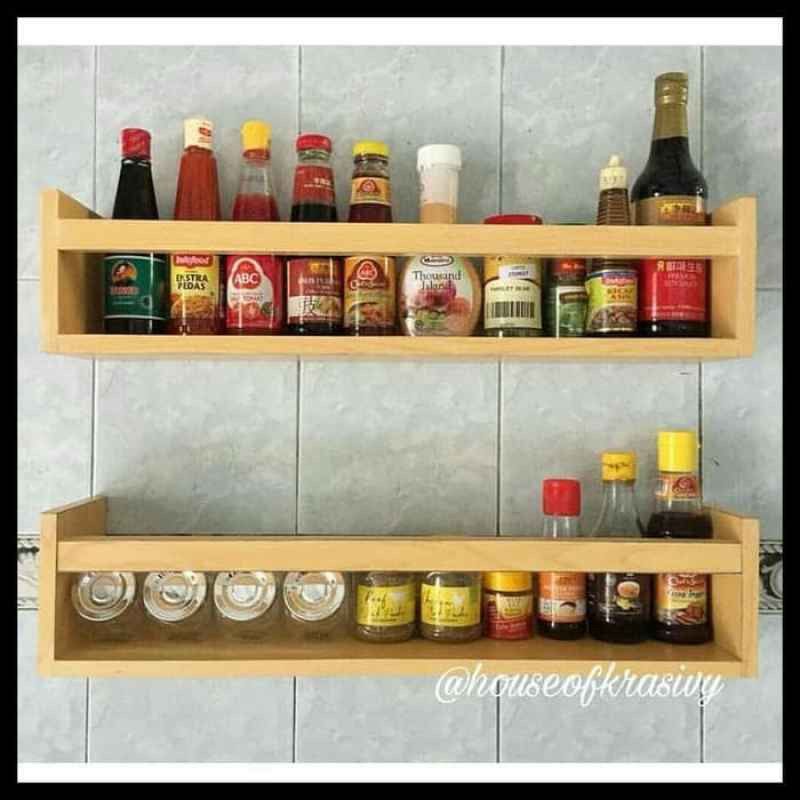 Jual Rak bumbu dinding Rak kayu Rak bumbu gantung | Shopee Indonesia