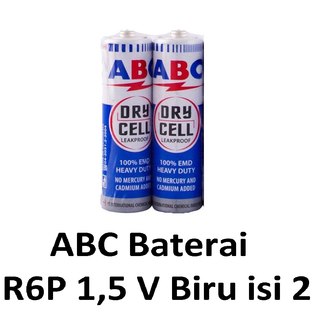 Jual Baterai ABC Dry Cell Biru R6 P 1,5 V AA isi 4 Pcs - Batre ABC #EVE ...