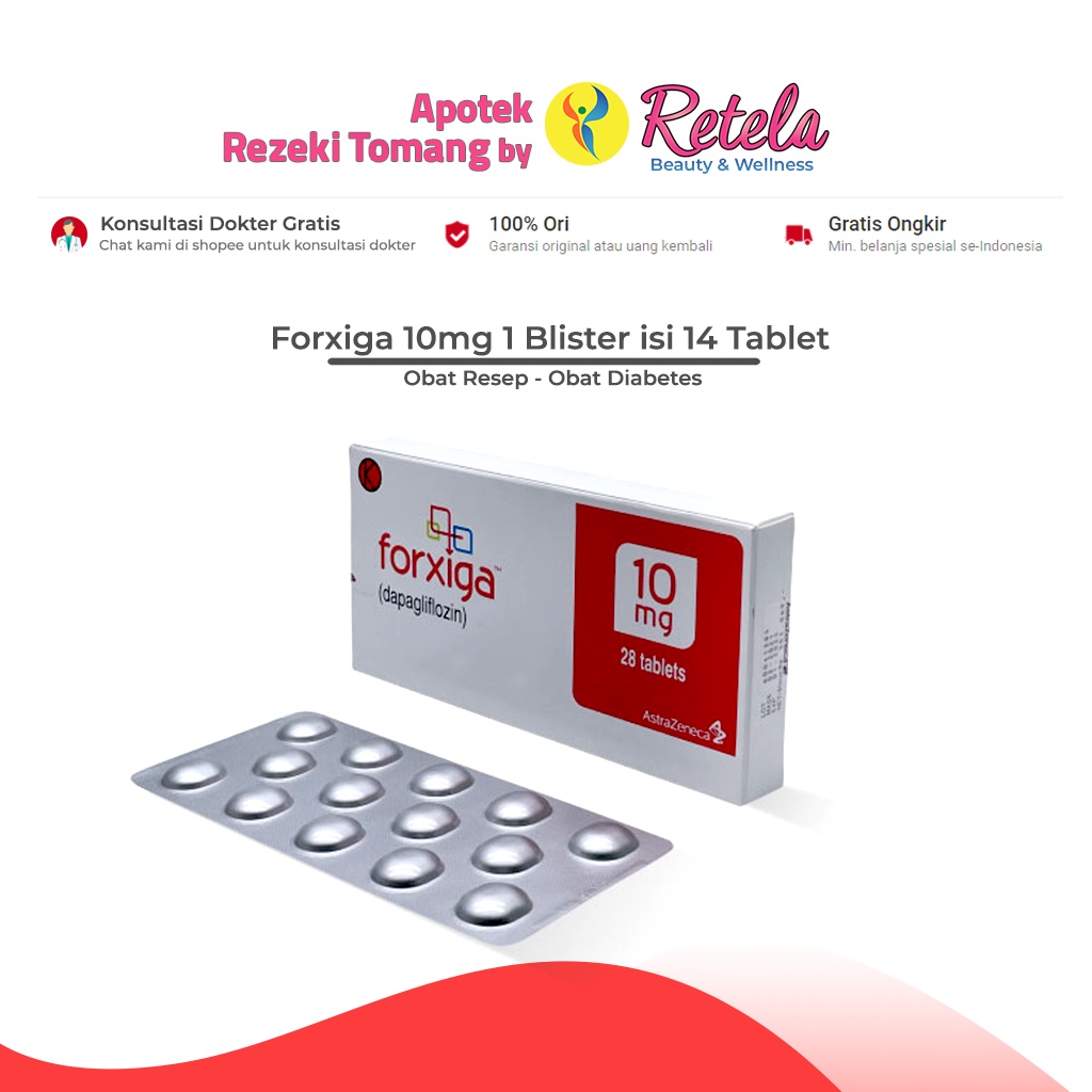 Jual FORXIGA 10 MG 1 BLISTER 10 TABLET (KEMASAN BARU) | Shopee Indonesia