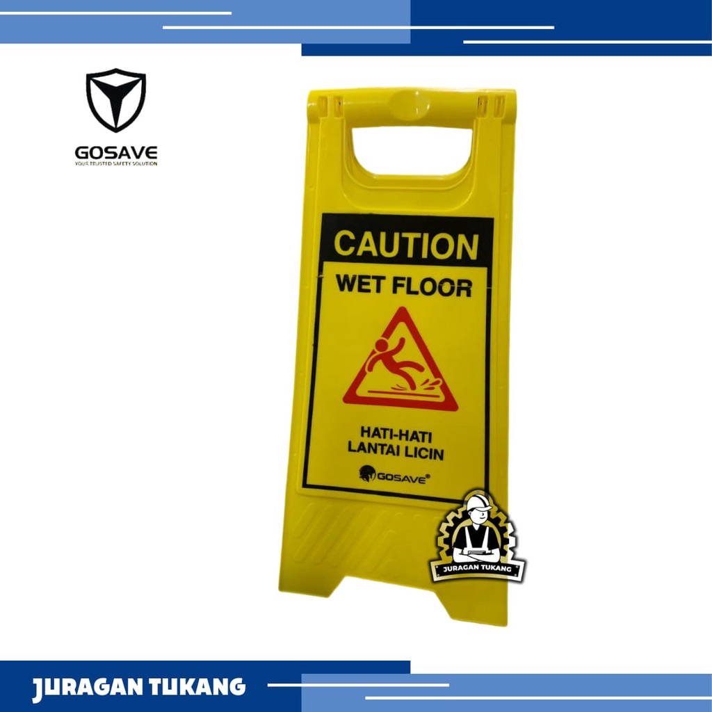 Jual Caution Warning Wet Floor Sign / Papan Awas Licin Merk Gosave ...