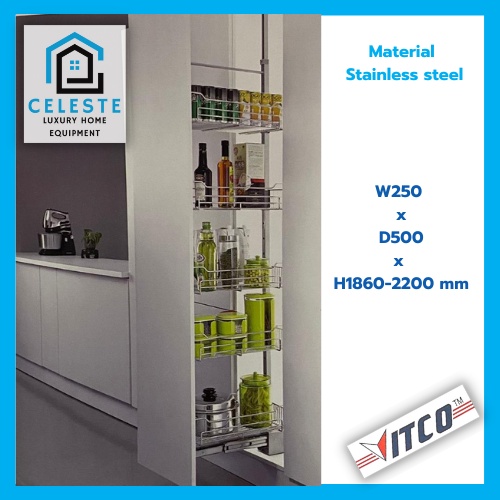 Jual VITCO Super tall Unit 300mm / Rak Stainless Makanan Tarik Slow ...