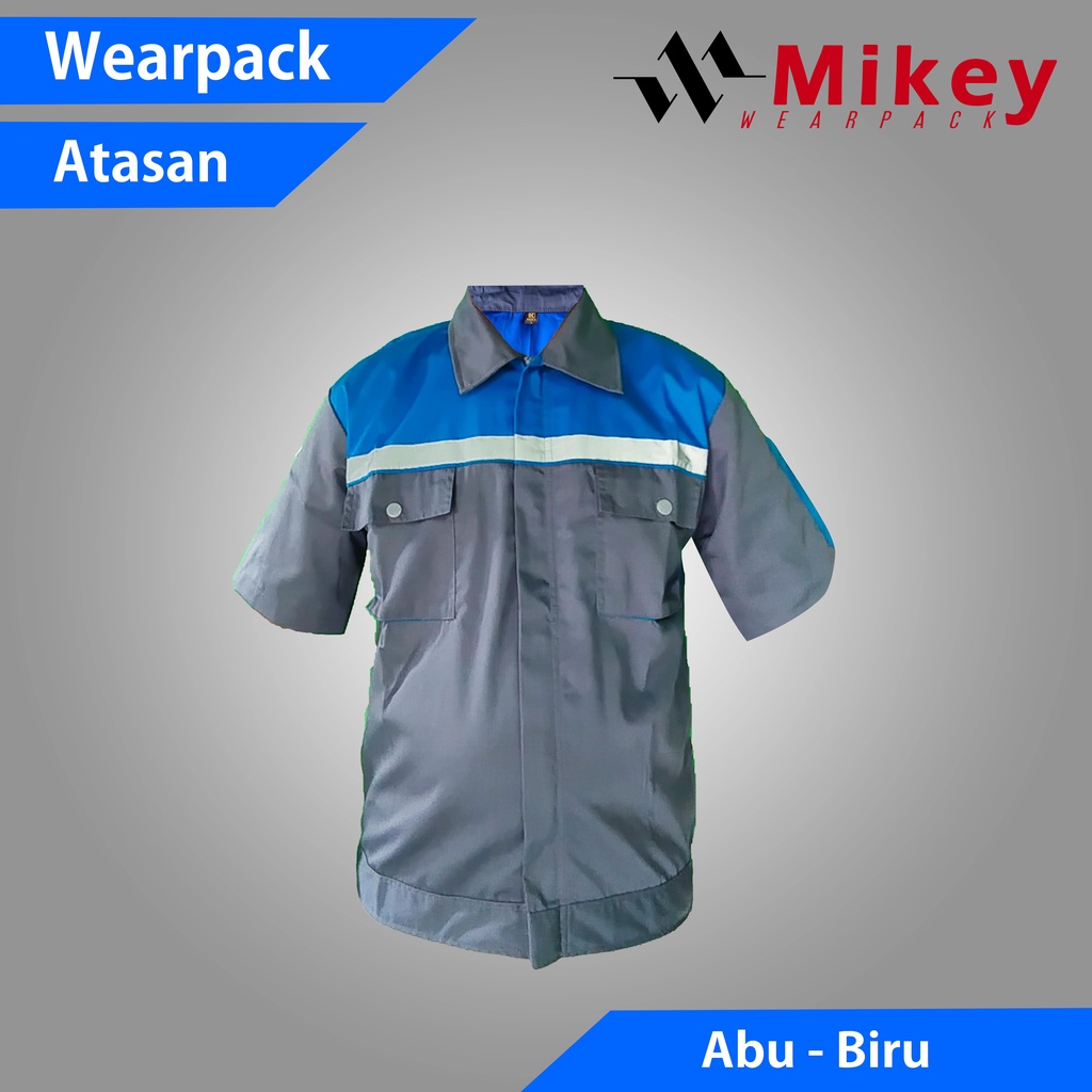 Jual Wearpack Atasan Baju Kerja Seragam Proyek Lengan Pendek Warna Abu ...