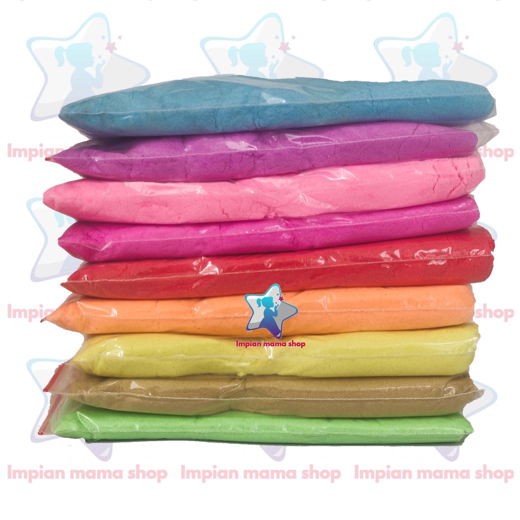 Jual Mainan Pasir Ajaib 1 kg Murah Bisa pilih warna Sand Refill Edukasi ...