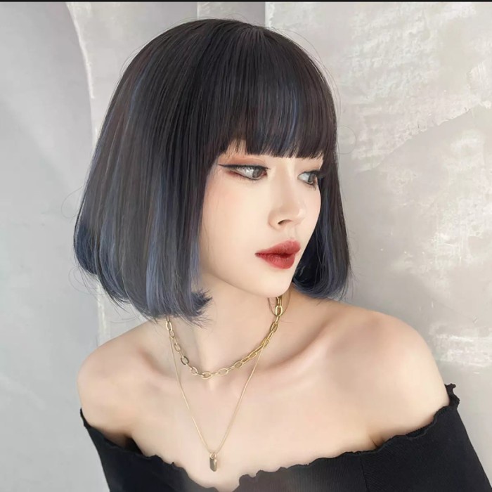 Jual Wig Ombre Highlight Hair Pendek Sebahu Premium Korea Slik Rambut ...