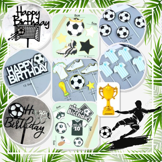 Jual Topper Sepakbola Football Soccer piala hiasan cake kue cupcake ...