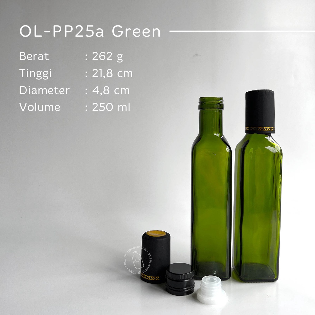 Jual Botol kaca olive oil - Botol minyak - pourer ROPP cap - clear ...