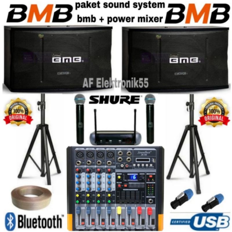 Jual Paket Sound System BMB Speaker 10 Inch + Power Mixer Original ...