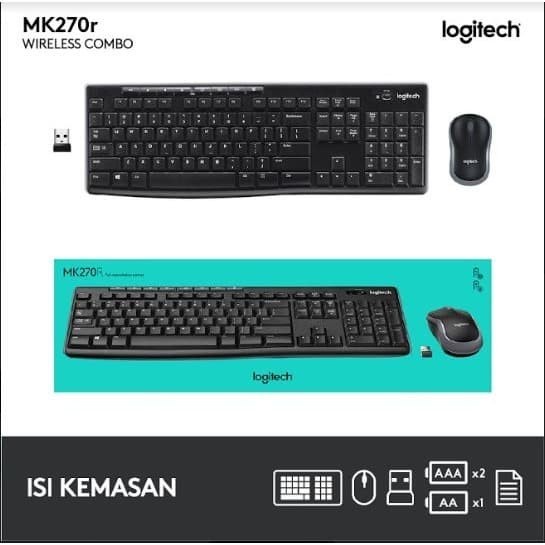 Jual Logitech MK270R Combo Keyboard dan Mouse Wireless Multimedia Keys ...