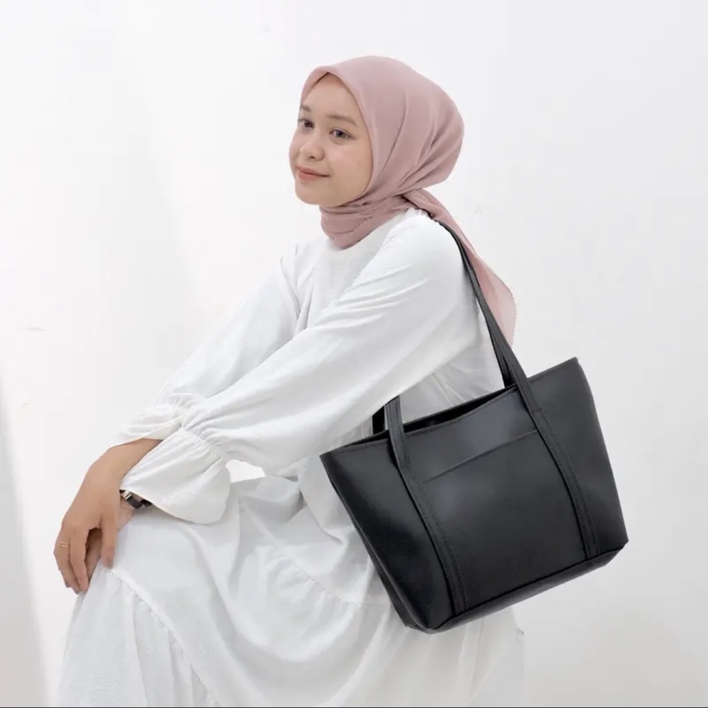 Jual Tas Tote Bag Wanita Kulit - Totebag Kulit Saku Depan - Tas Wanita - Tas Wanita Kekinian ...
