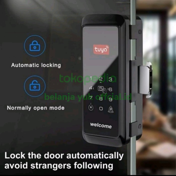 Jual sliding door lock smart lock kunci pintu rumah digital elektrik | Shopee Indonesia