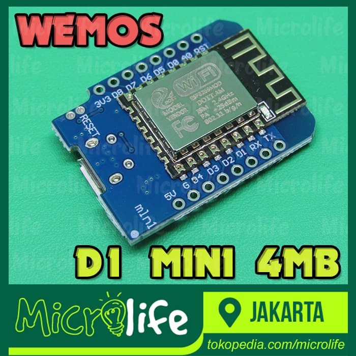 Jual [Wr540] Wemos D1 Mini 4Mb Lua Wifi Iot Esp8266 Esp-12 E Nodemcu [Ada] | Shopee Indonesia