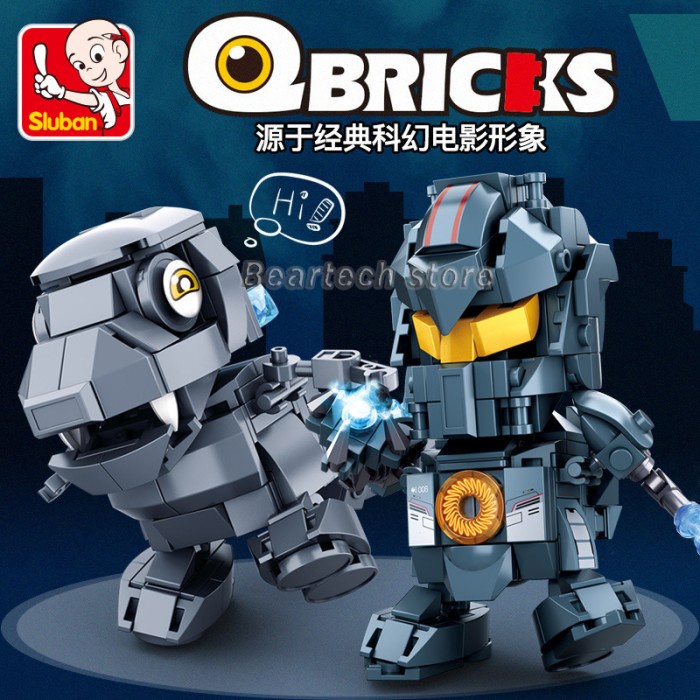 Jual Must Have!! New Sluban 0761 Mainan Balok Susun Godzilla Qbricks Version Terbaru | Shopee ...