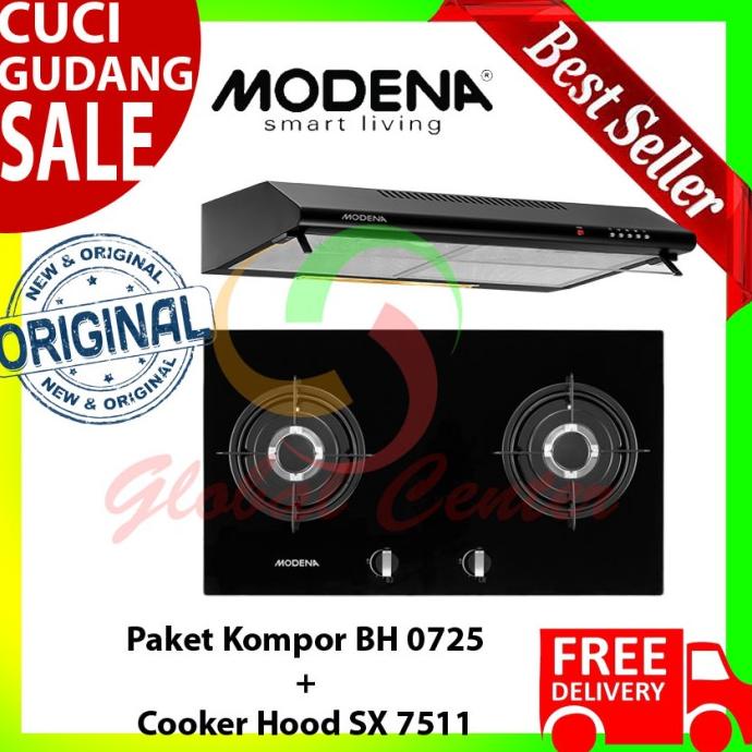 Jual Paket Kompor Tanam Gas Modena BH 0725 dan Cooker Hood SX 7511 pen03 | Shopee Indonesia