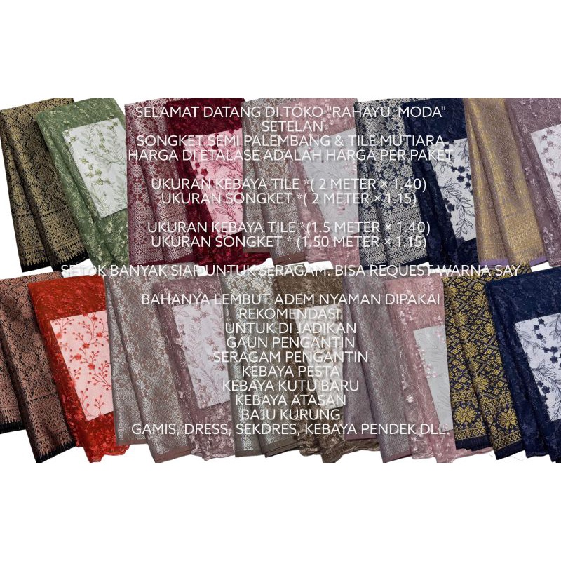 Jual PROMO SETELAN SONGKET SEMI PALEMBANG & TILE MUTIARA (PAKET ...