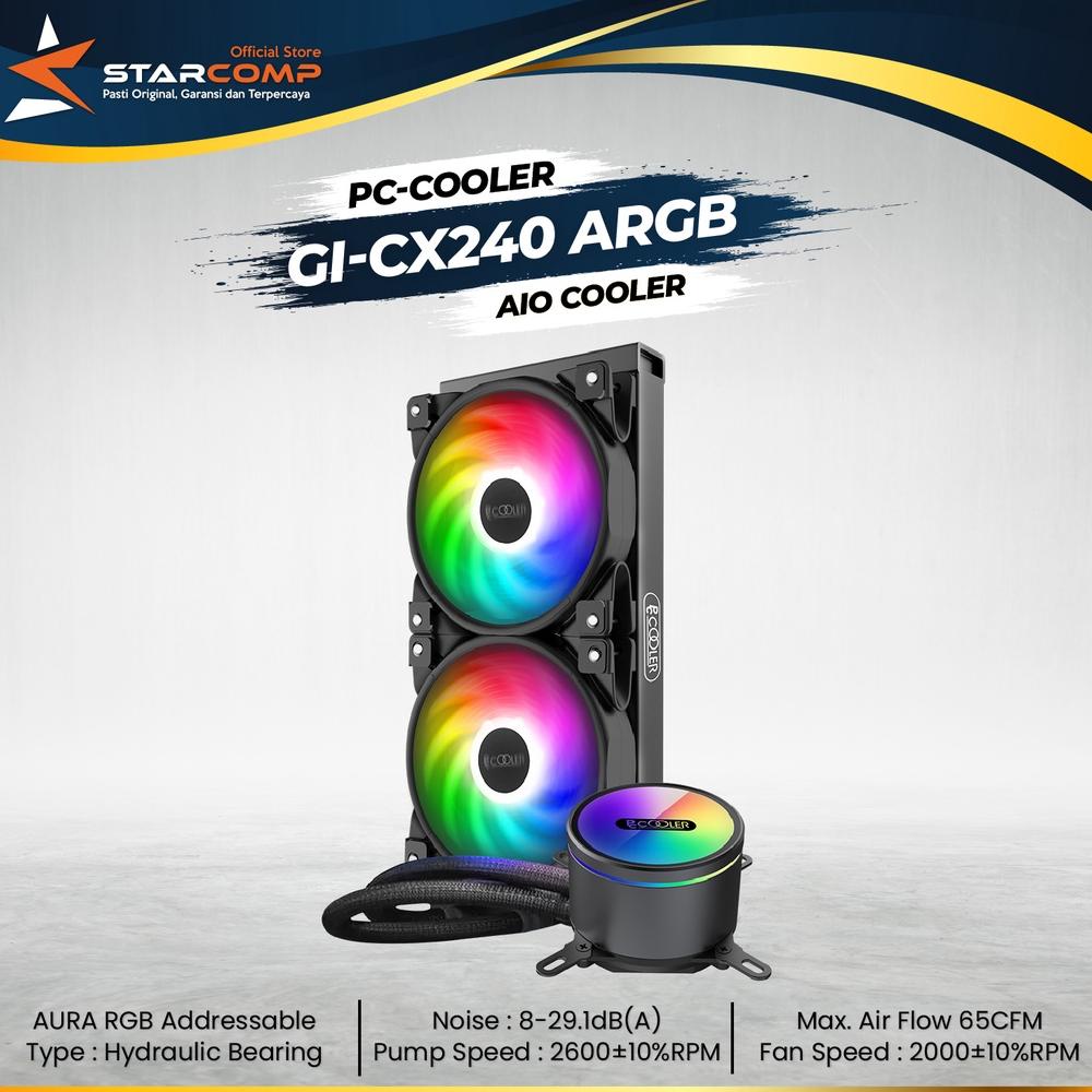 Jual PCCOOLER GI-CX240 ARGB LIQUID CPU COOLER 240mm GI CX240 PC COOLER ...