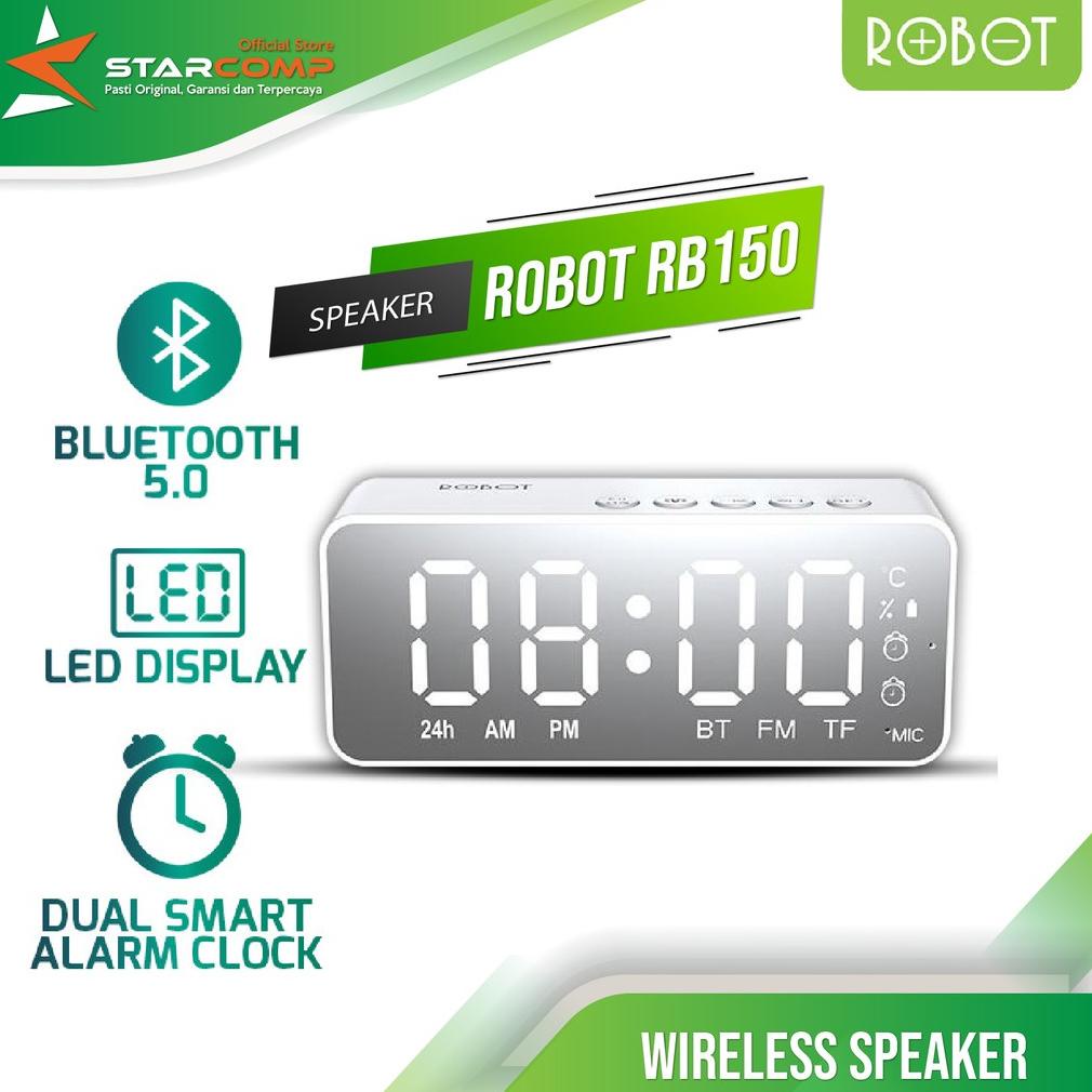Jual Speaker Bluetooth Robot RB150 Portable Wireless - LED Alarm with ...