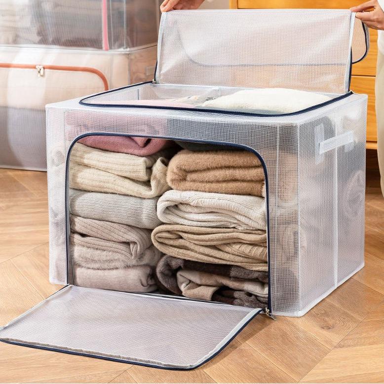 Jual Uchii Transparent Hako Pvc Box Home Detachable 88L | Kotak ...