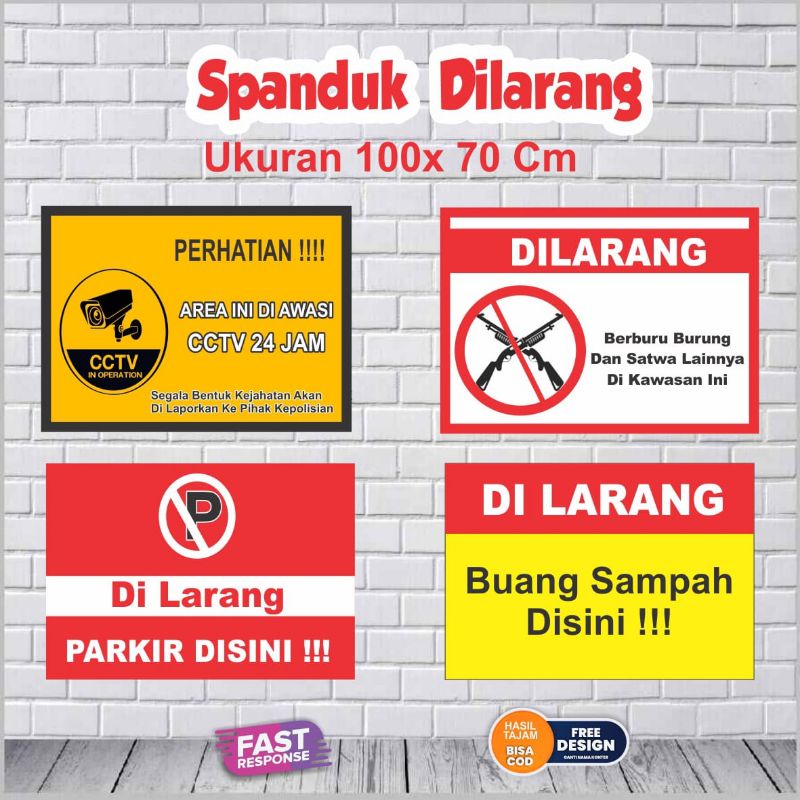 Jual Spanduk Dilarang /Cctv/Parkir 100 x70 cm | Shopee Indonesia