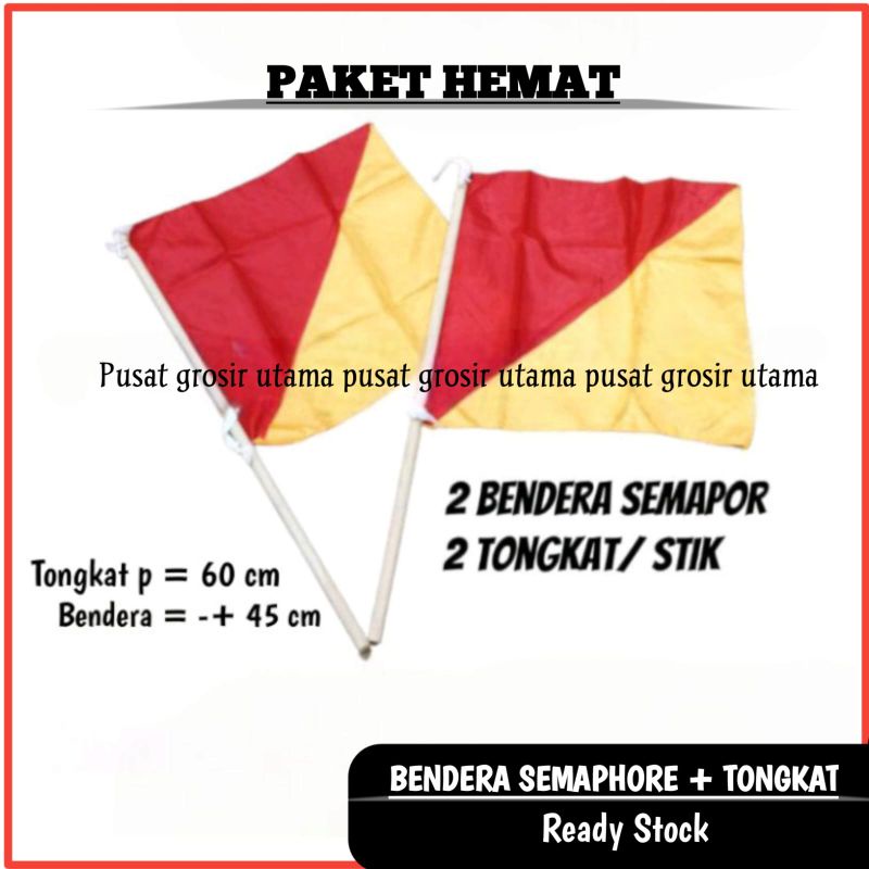 Jual Bendera semapur semaphore + tongkat ( 2bendera+2tongkat) | Shopee ...