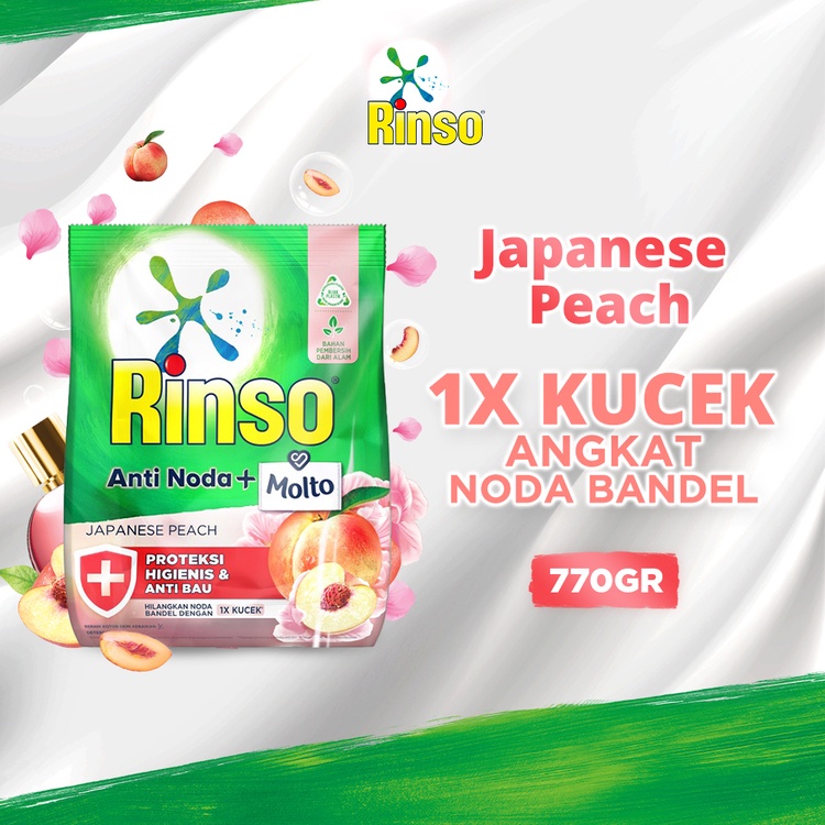 Jual Rinso Molto Detergen Bubuk Japanese Peach 770G | Shopee Indonesia