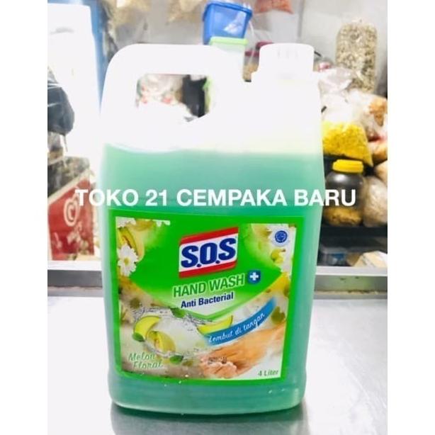 Jual SOS Hand Wash MELON Floral Jerigen 4 Liter | SOS Sabun Cuci Tangan ...