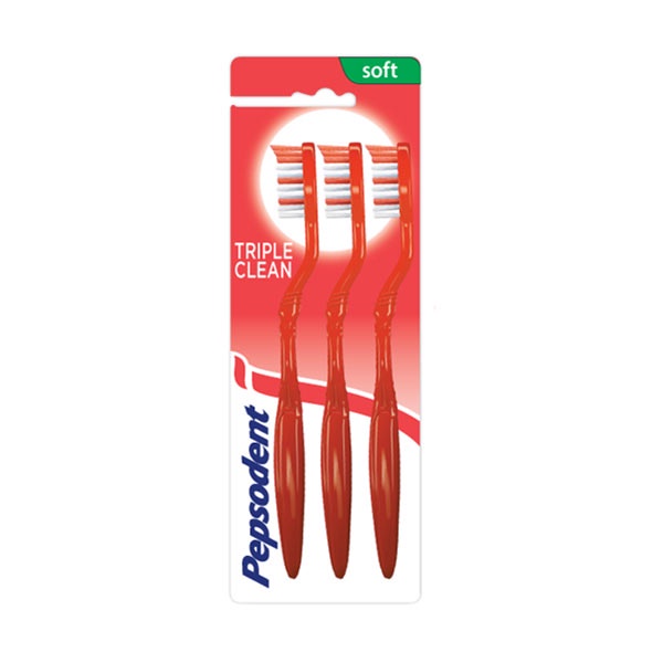 Jual PEPSODENT TOOTHBRUSH TRIPLE CLEAN SOFT 3 PCS - SIKAT GIGI | Shopee ...