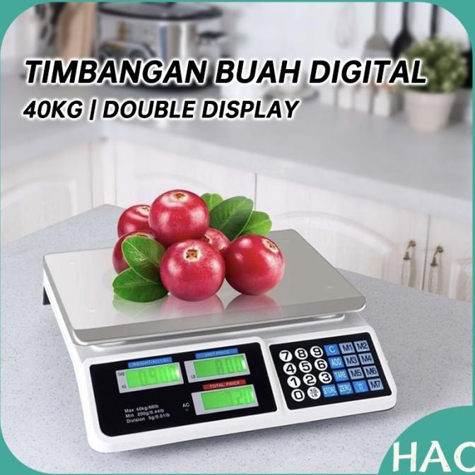 Jual Timbangan Buah Digital 40KG/ Digital Computing Scale Double Display | Shopee Indonesia
