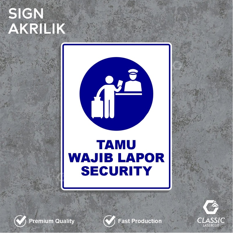 Jual Safety Sign Board Akrilik "Tamu Wajib lapor" | Shopee Indonesia