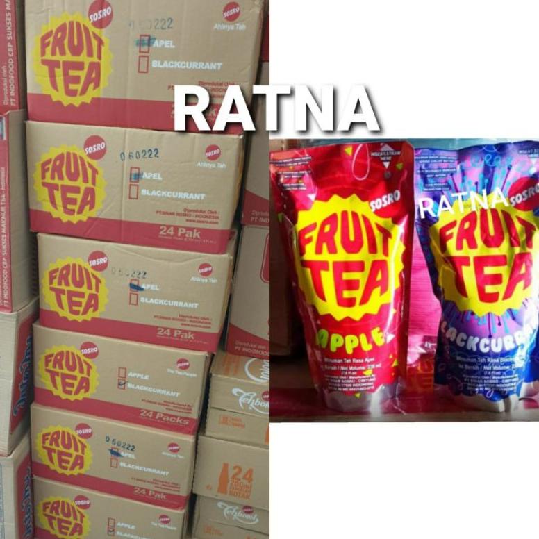 Jual ( Bisa Cod ) FRUIT TEA/TEH POUCH 230ml SOSRO 1 Dus isi 24 Pcs ...