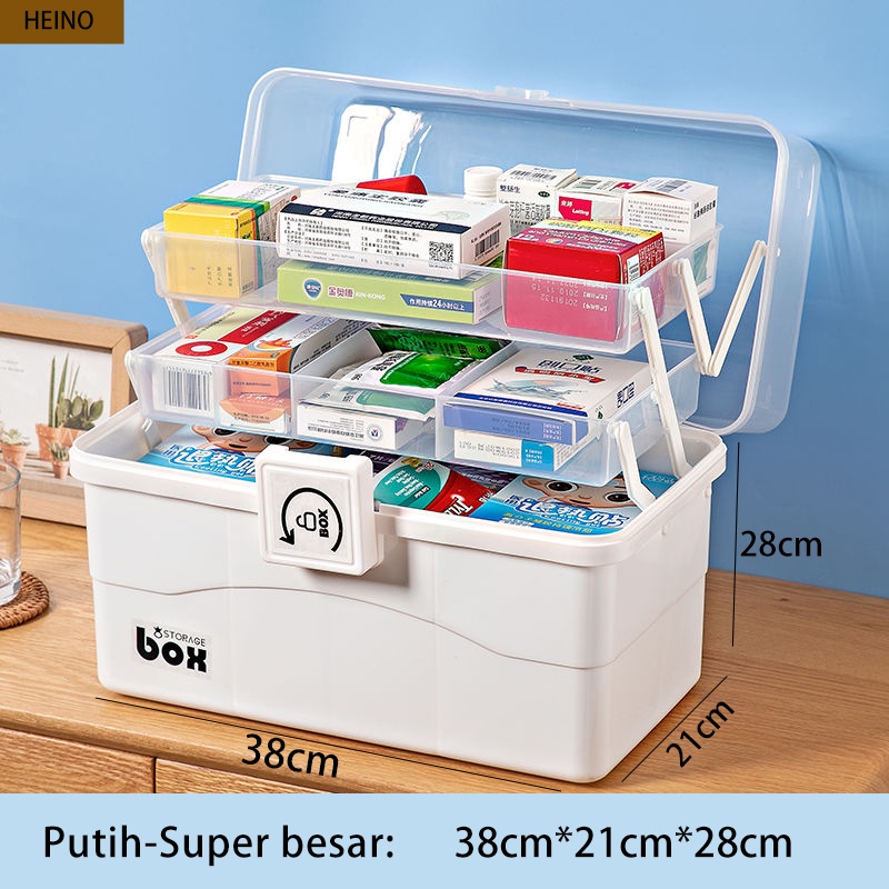 Jual HEINO Box Obat Kotak Penyimpanan Kotak Obat Portable Plastic ...