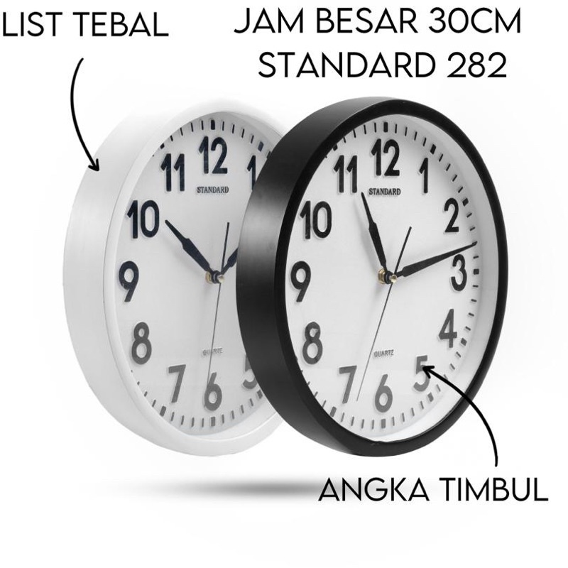 Jual Jam Dinding Standard 282 Diameter 30Cm Tebal Angka Timbul ...