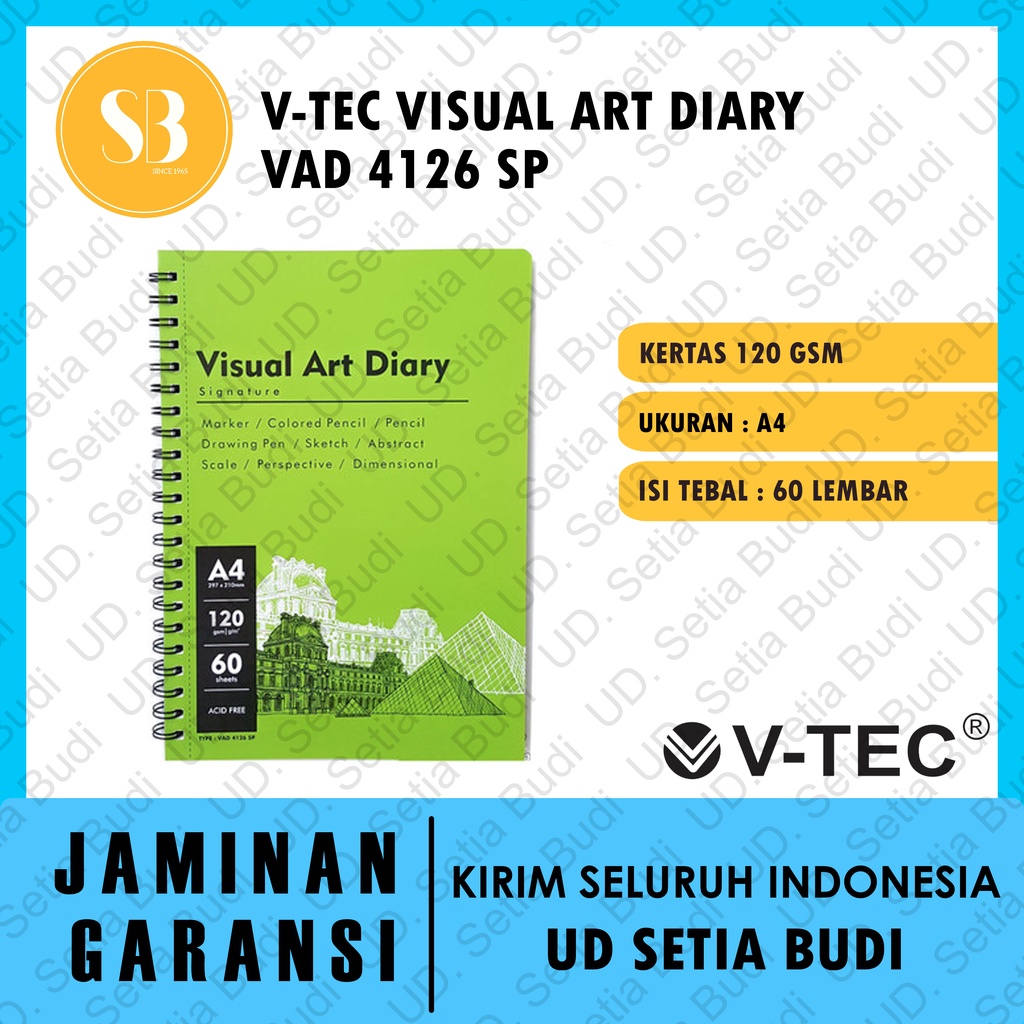 Jual V-Tec Visual Art Diary Spiral Sketchbook A4 120GSM VAD 4126 SP | Shopee Indonesia
