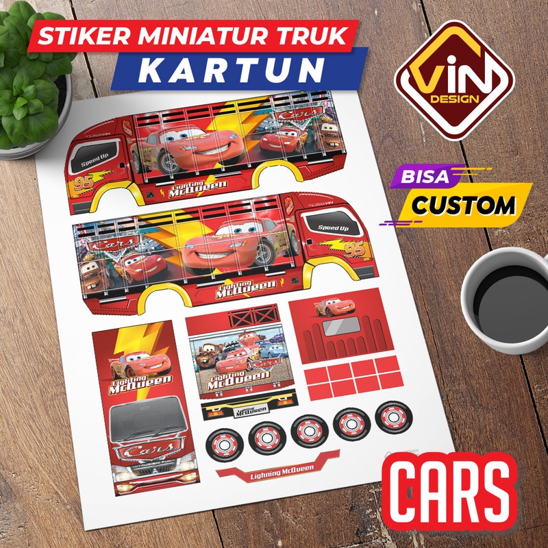 Jual STIKER MINIATUR TRUK / CARS / McQueen / KARTUN / POLA STICKER ...