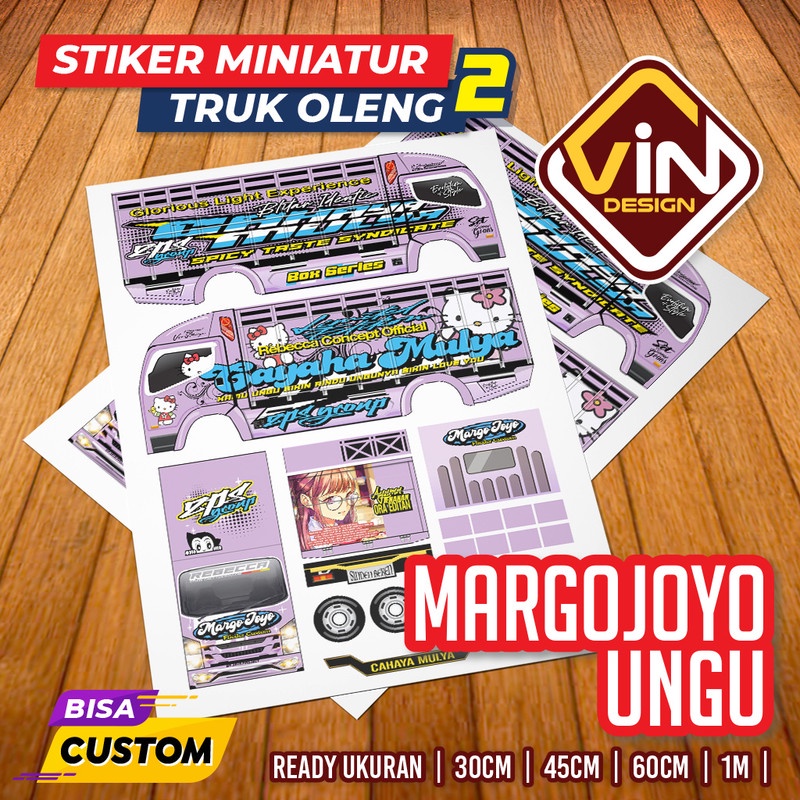Jual STIKER MINIATUR TRUK / MARGOJOYO UNGU / POLA STICKER MINIATUR ...