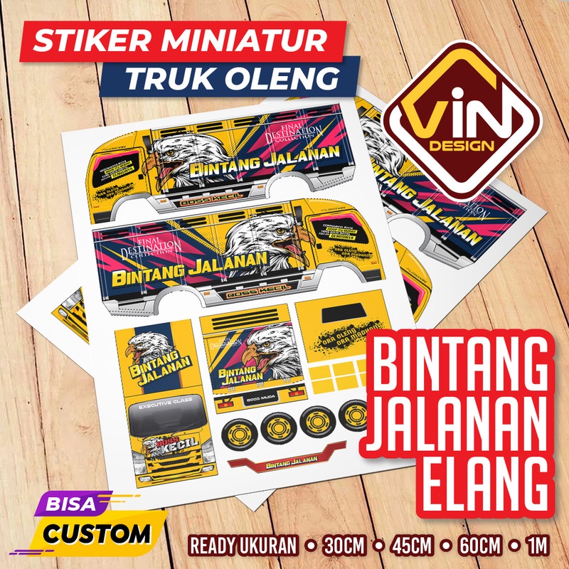 Jual STIKER MINIATUR TRUK / BINTANG JALANAN ELANG / POLA STICKER ...